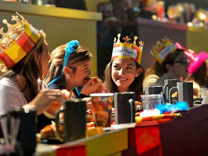 When the whole family wears crowns to dinner, you know you've found the right kind of ridiculous evening out.