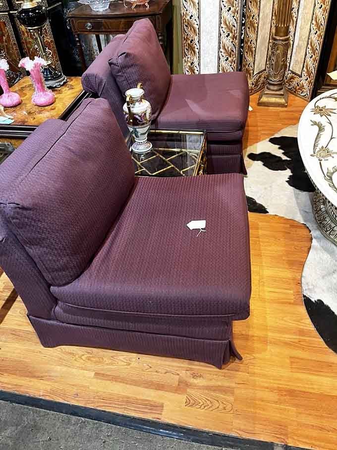 This plum-colored beauty is ready to provide comfort and style for another generation of readers and dreamers.