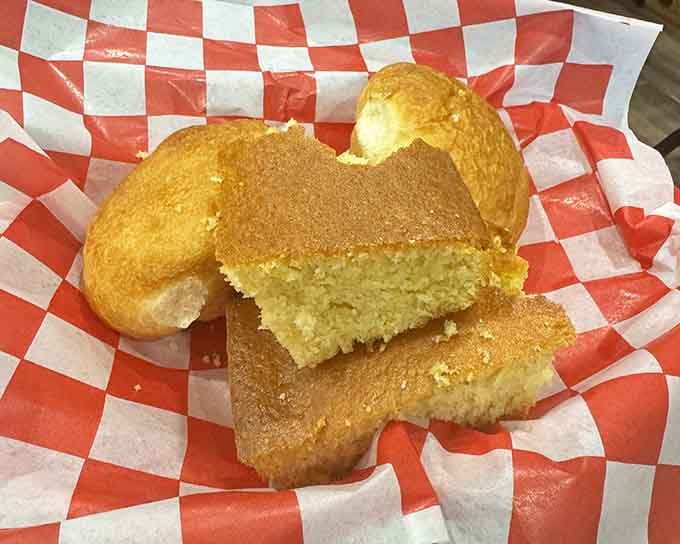 Golden cornbread that crumbles just right and tastes like your grandmother's secret recipe came to life.