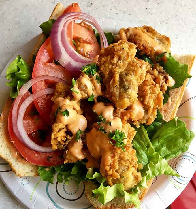 Fried oysters piled high on a po' boy that's basically a love letter to Louisiana.