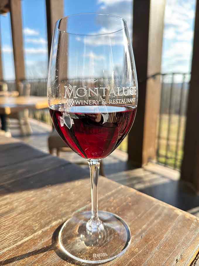 Red wine that tastes even better when you're overlooking vineyards where the grapes actually grew up together.