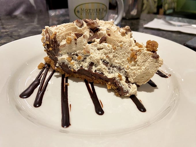 Chocolate pie topped with whipped cream and cookie pieces, because sometimes dessert is the most important meal.