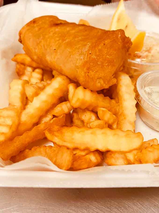 Fish and chips so generously portioned, you'll wonder if they misunderstood when you ordered for one person.