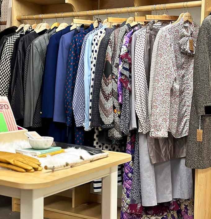 Vintage clothing racks offering patterns and styles that prove everything old really does become new again.