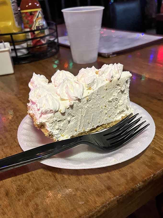 That towering slice of Key lime pie is basically Florida in dessert form, sweet and impossible to resist.