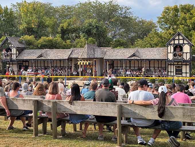 Wooden benches fill with captivated audiences who've traded their smartphones for old-fashioned storytelling and spectacle.