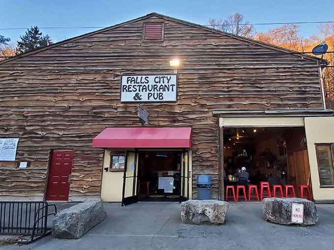 Falls City Pub serves the kind of hearty fare that tastes exponentially better after you've earned it outdoors.