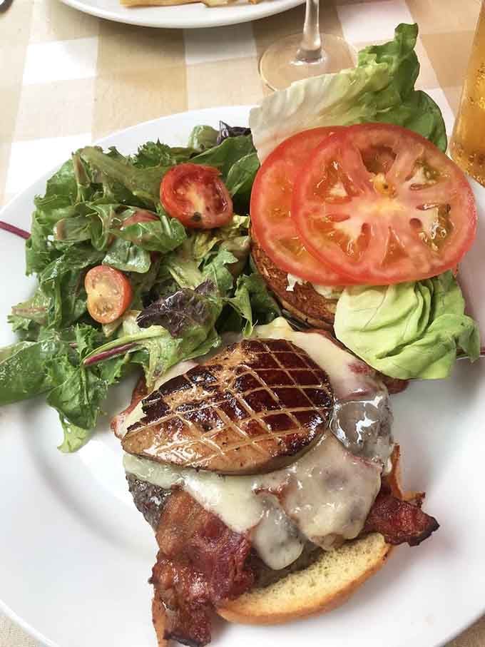 A burger so gourmet it probably has its own LinkedIn profile, complete with bacon and all the right credentials.