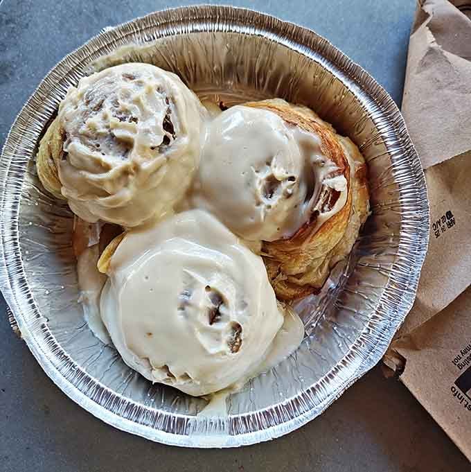 House-made cinnamon rolls dripping with frosting prove that breakfast at The Old Place is serious business worth waking up for.