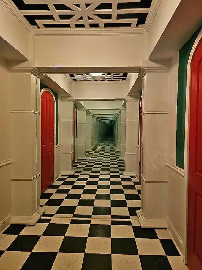 This hallway makes M.C. Escher's work look downright straightforward by comparison.