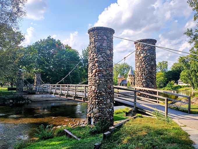 This stone bridge connects more than riverbanks&mdash;it links Owosso's past with its present in beautiful fashion.