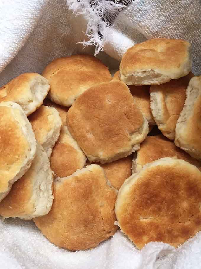Biscuits so fluffy they could double as pillows, if pillows were delicious and covered in butter.
