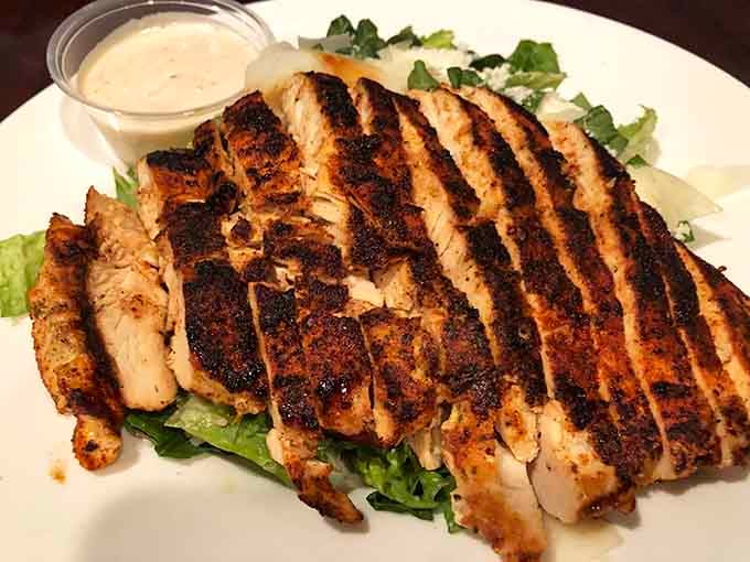 Grilled chicken sliced over fresh greens makes you feel virtuous while still being completely satisfying.