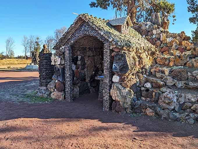Step inside these grottos and you'll find peaceful stone sanctuaries decorated with shells and endless creativity throughout.