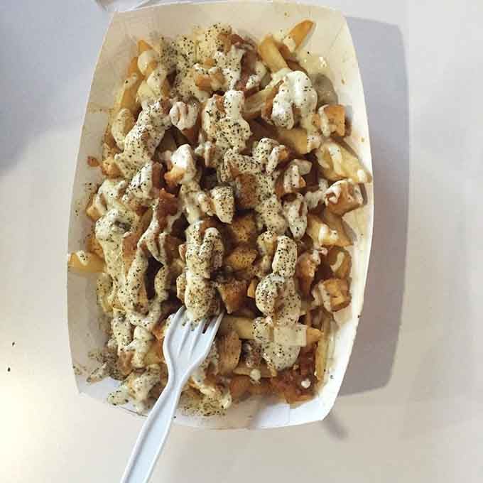 Sweet teriyaki glaze meets crispy fries in a combination that sounds unusual but tastes absolutely right in every way.