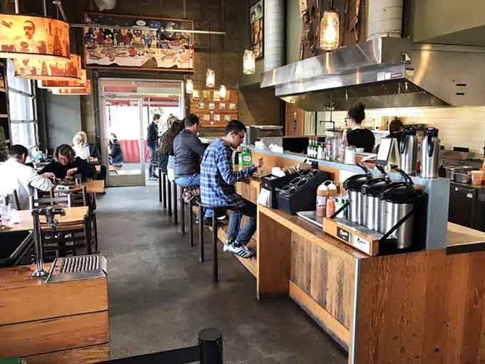 Counter seating offers front-row views of biscuit magic happening in real time, better than any cooking show.