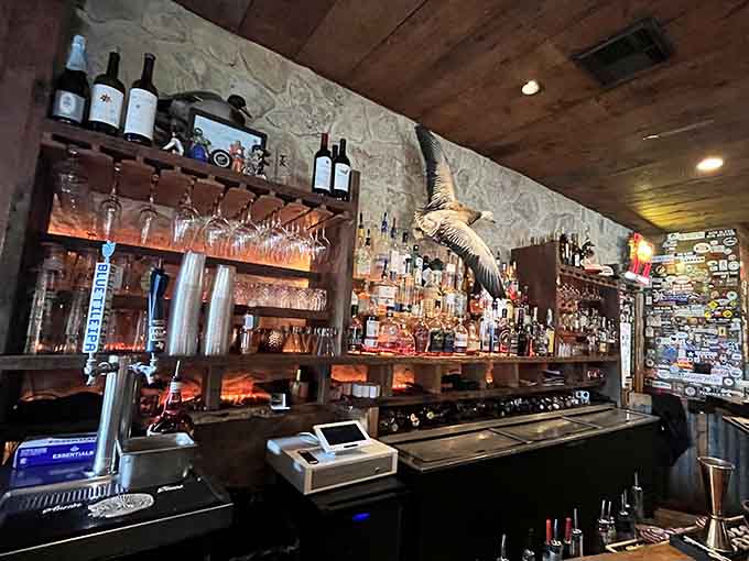 That bar setup suggests this place understands that great barbecue and cold beverages are natural dance partners.