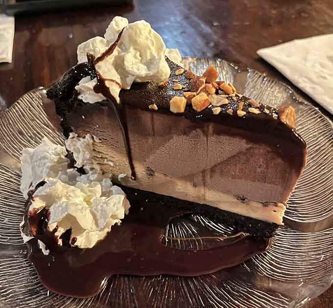 This mud pie could make a chocolate lover weep tears of joy into their whipped cream topping.