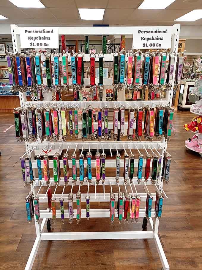 Personalized keychains proving that even the smallest accessories deserve their moment in the organizational spotlight here.