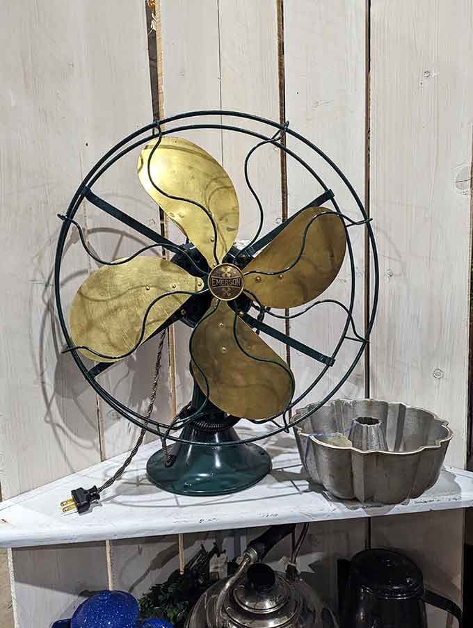 That vintage Emerson fan still looks ready to cool down a hot summer day, just like it did generations ago.