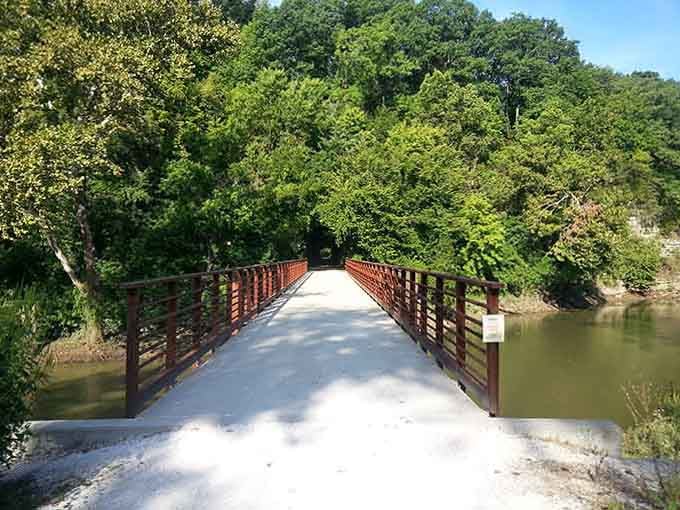 This bridge path stretches into the distance, promising adventure for anyone willing to pedal or walk toward it.