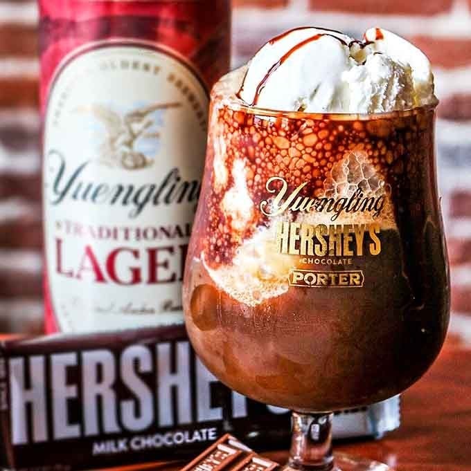Yuengling meets Hershey's in a chocolate float that celebrates Pennsylvania's greatest contributions to civilization and happiness.