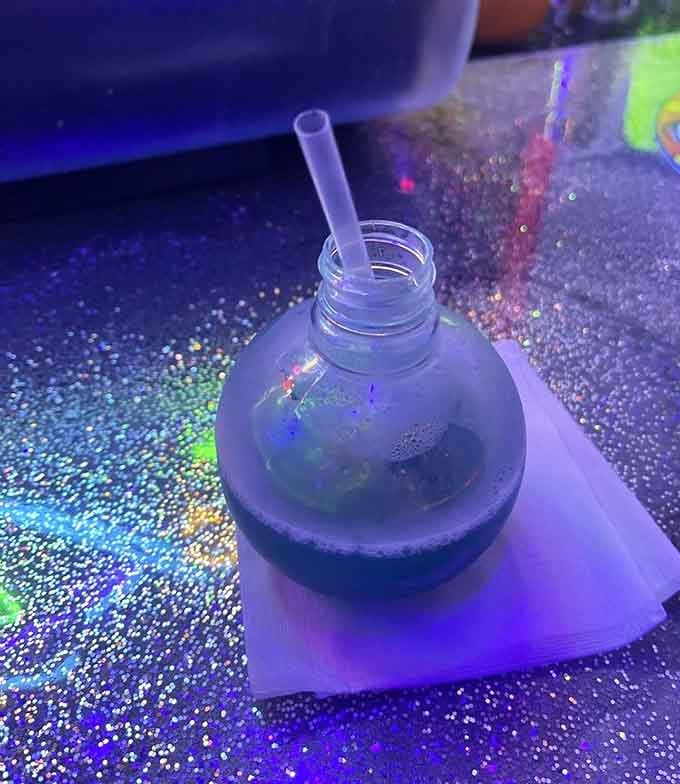 The Pale Blue Dot cocktail glows like Earth as seen from space, but tastes infinitely better than astronomy.