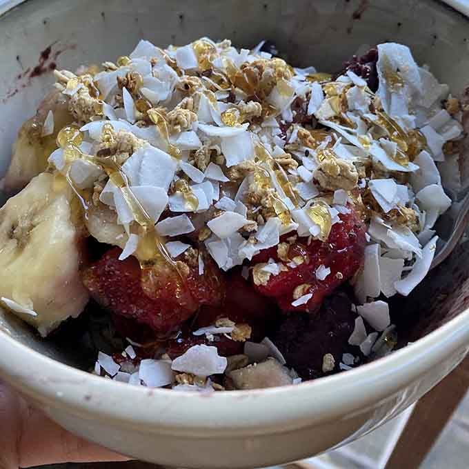 Acai bowls topped with enough good stuff to make you forget you're technically eating something healthy.