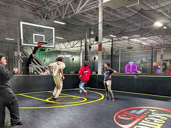 Basketball courts invite friendly competition where trash talk flows as freely as the three-point attempts that follow.