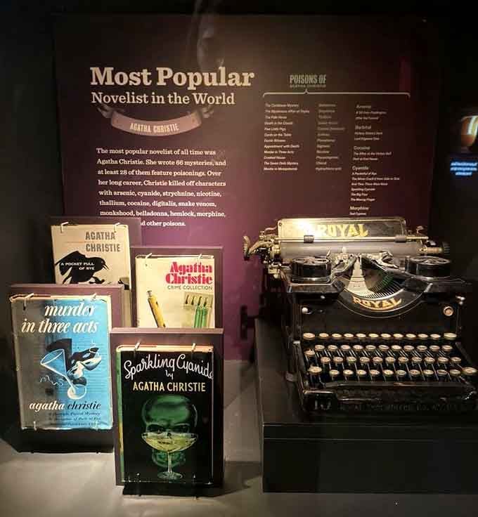 Agatha Christie's typewriter sits ready, as if the Queen of Mystery might return to plot another delicious murder.