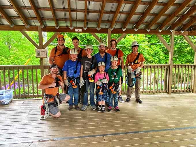 The victorious crew photo: proof that you survived, conquered, and lived to tell the tale at dinner parties.