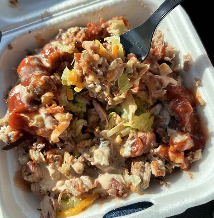 When your salad comes loaded with barbecue, you're technically eating healthy. That's how this works, right?