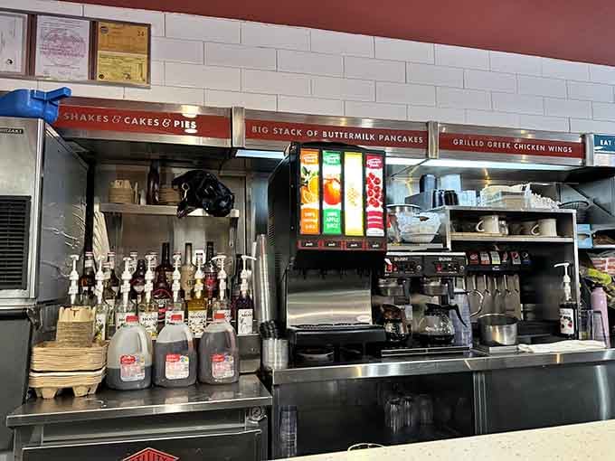 Behind every great diner meal stands a counter full of syrups, ready to make your pancake dreams come true.