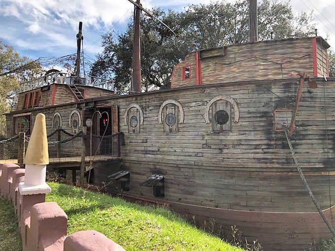 The Boat in the Moat isn't just clever wordplay, it's an actual Spanish galleon restaurant experience.