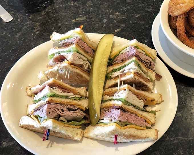 This club sandwich is stacked higher than your expectations and somehow still manages to exceed every one.