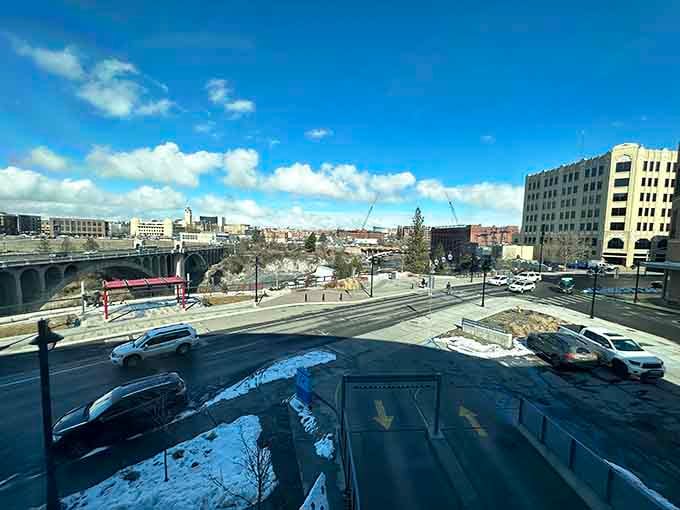 Winter streets stay navigable here, unlike certain western cities where two snowflakes trigger apocalyptic panic.