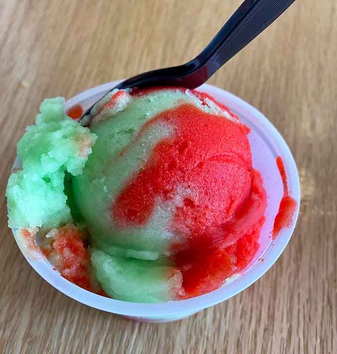 Bright Italian ice brings summer vibes to any season, one refreshing spoonful at a time.