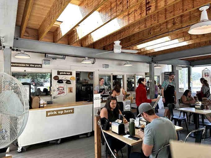 The bustling energy of happy diners under those beautiful exposed beams tells you everything you need to know.