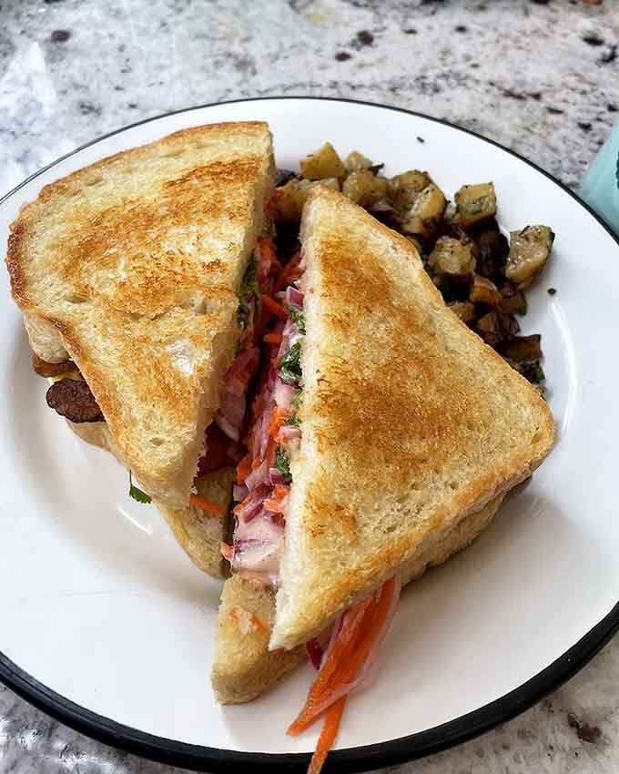 This breakfast sandwich understands the assignment and then goes above and beyond for extra credit.