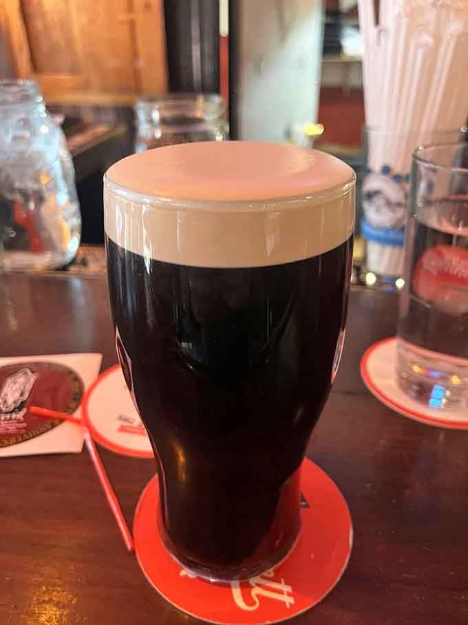 A properly poured Guinness with that perfect creamy head, because some things in life shouldn't be rushed or compromised.