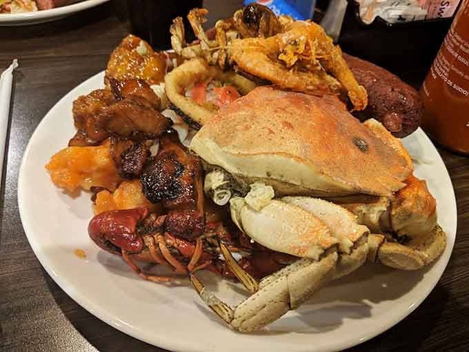 When you can't decide between surf and turf, just pile it all on one plate like a champion.