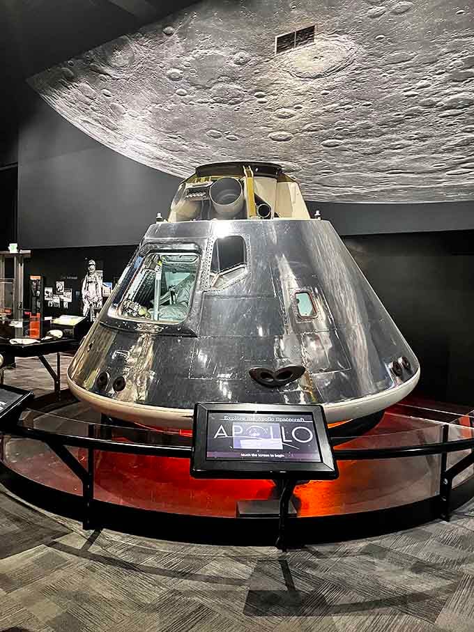 This Apollo capsule actually orbited the moon, returning three astronauts safely home for Christmas dinner in 1968.