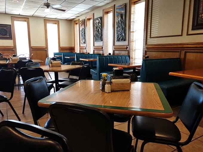 Booth seating that's witnessed countless food comas and zero regrets about any of them over the years.