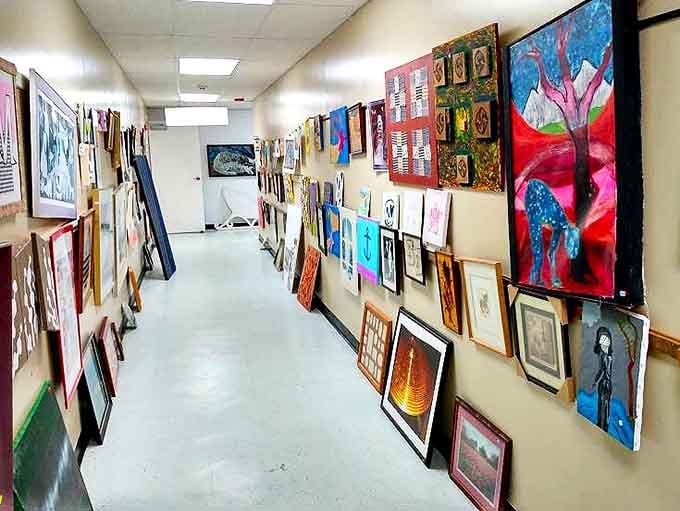 An art gallery where everything's for sale, proving that one person's finished masterpiece can inspire someone else's creative journey.