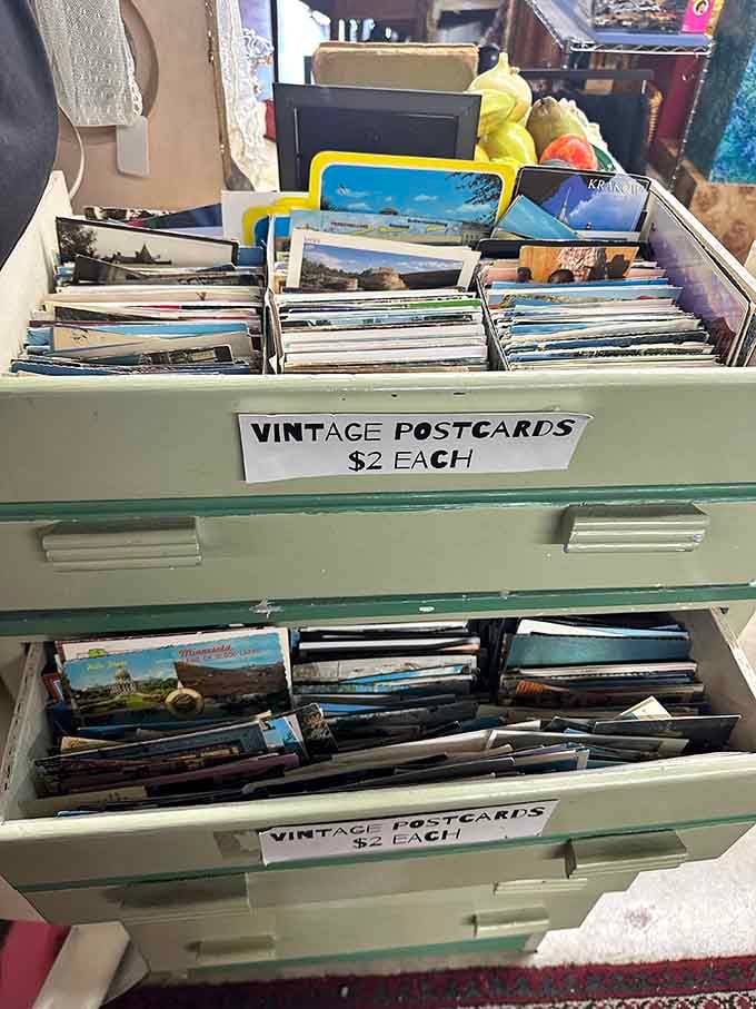 Vintage postcards offering glimpses into vacations past, when people actually mailed things with stamps.
