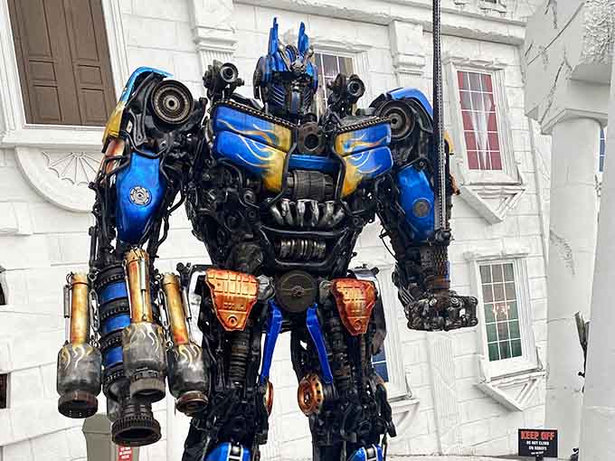 Optimus Prime stands ready to defend democracy, even when it's literally turned on its head spectacularly.