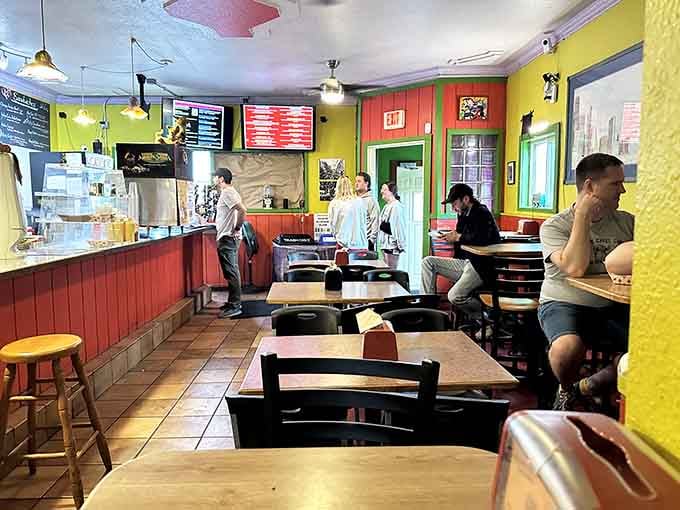 The mix of booths, tables, and counter seating means everyone finds their perfect spot to enjoy lunch.