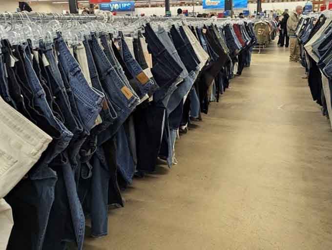 Denim dreams come true in aisles where every size and style hangs waiting for you.