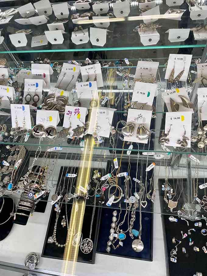 Jewelry cases sparkling with secondhand treasures that prove one person's forgotten accessory is another's perfect finishing touch.