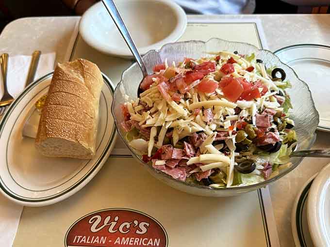 This antipasto salad is loaded with enough toppings to qualify as a full meal.